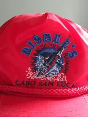 Accessories | Vintage Red Embroidered Bisbees Cabo San Lucas Ropetrim ...